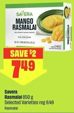 Savera Rasmalai 850 g offer at FreshCo