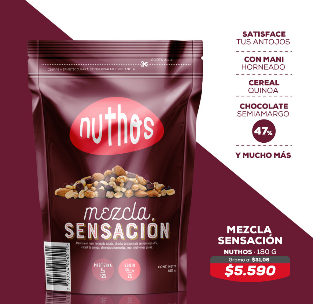 Oferta Mezcla Sensación Nuthos - 180g en Tiendas D1