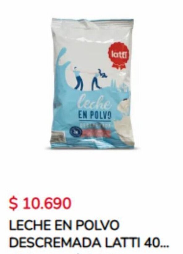 Oferta LECHE EN POLVO DESCREMADA LATTI 400 G en Tiendas D1
