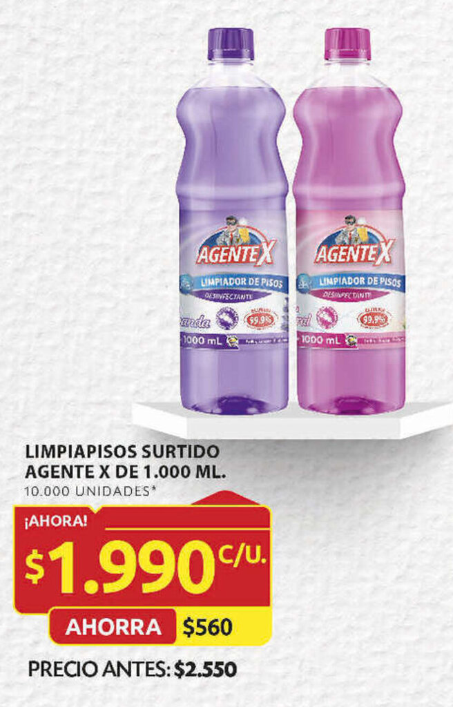 Oferta LIMPIAPISOS SURTIDO AGENTE X DE 1.000 ML. en Ara