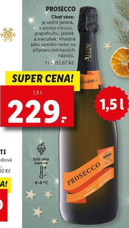 Prosecco, 1,5 l nabídky v Lidl