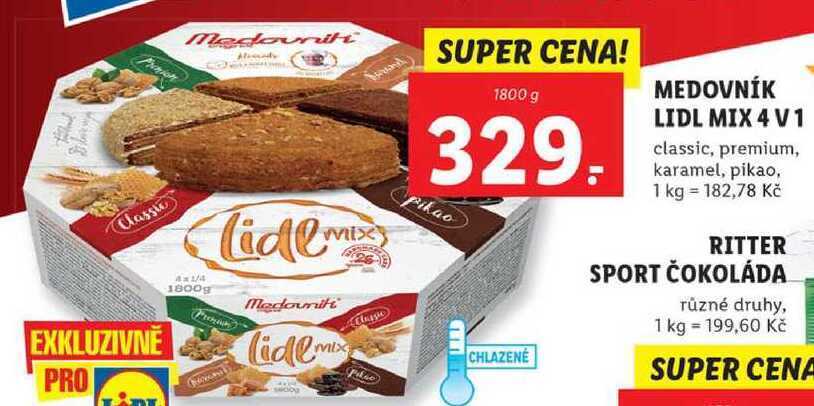 Medovník lidl mix 4 v 1, 1800 g nabídky v Lidl