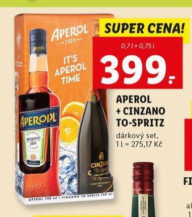 Aperol + cinzano to-spritz nabídky v Lidl