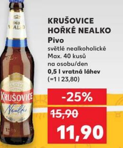 KRUŠOVICE HOŘKÉ NEALKO Pivo nabídka v Kaufland