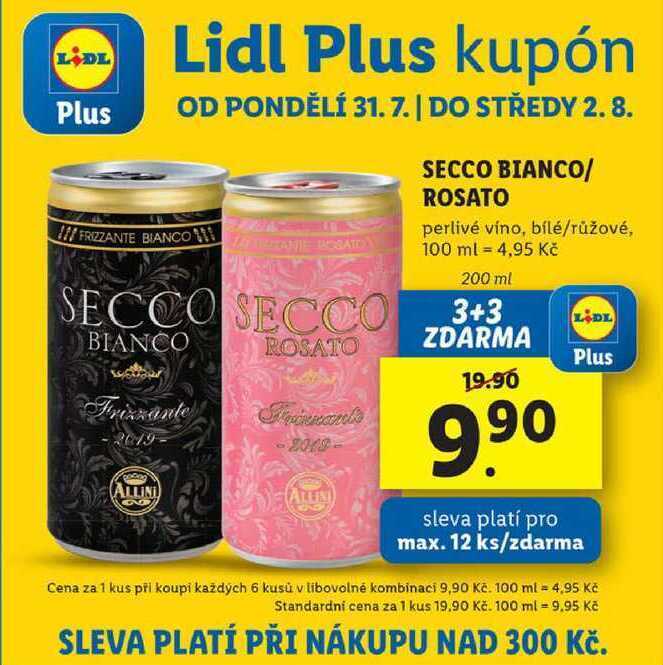 Secco bianco/rosato, 200 ml nabídky v Lidl