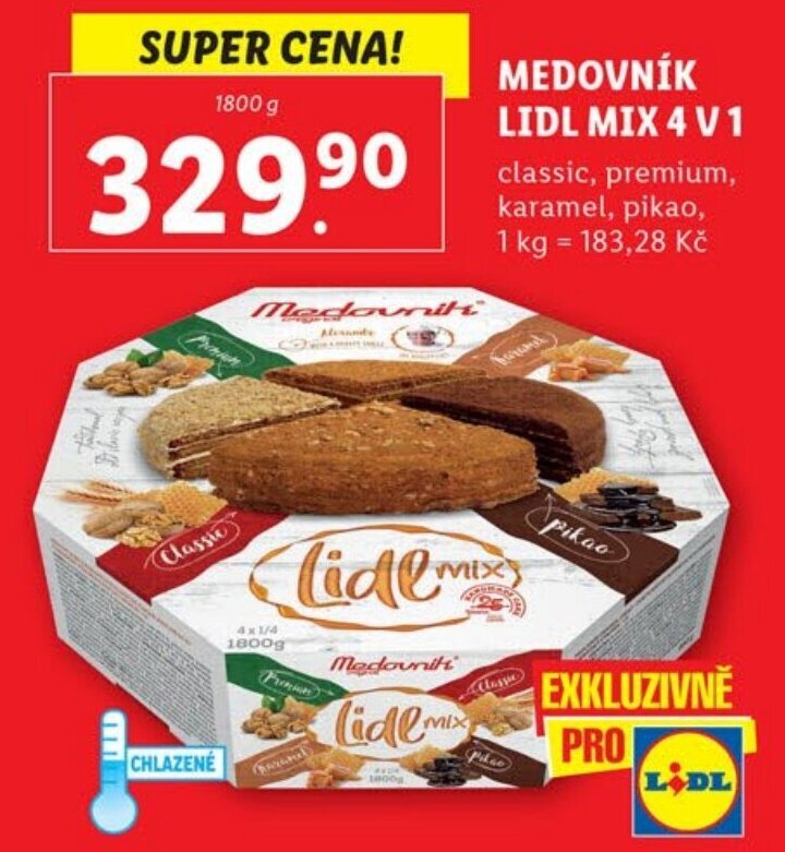 MEDOVNÍK LIDL MIX 4 V 1 nabídky v Lidl