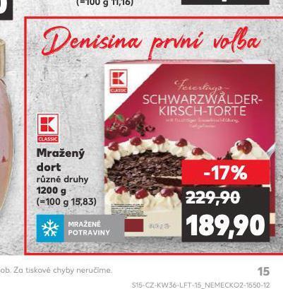 Mražený dort nabídky v Kaufland