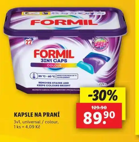 Formil kapsle na praní nabídky v Lidl