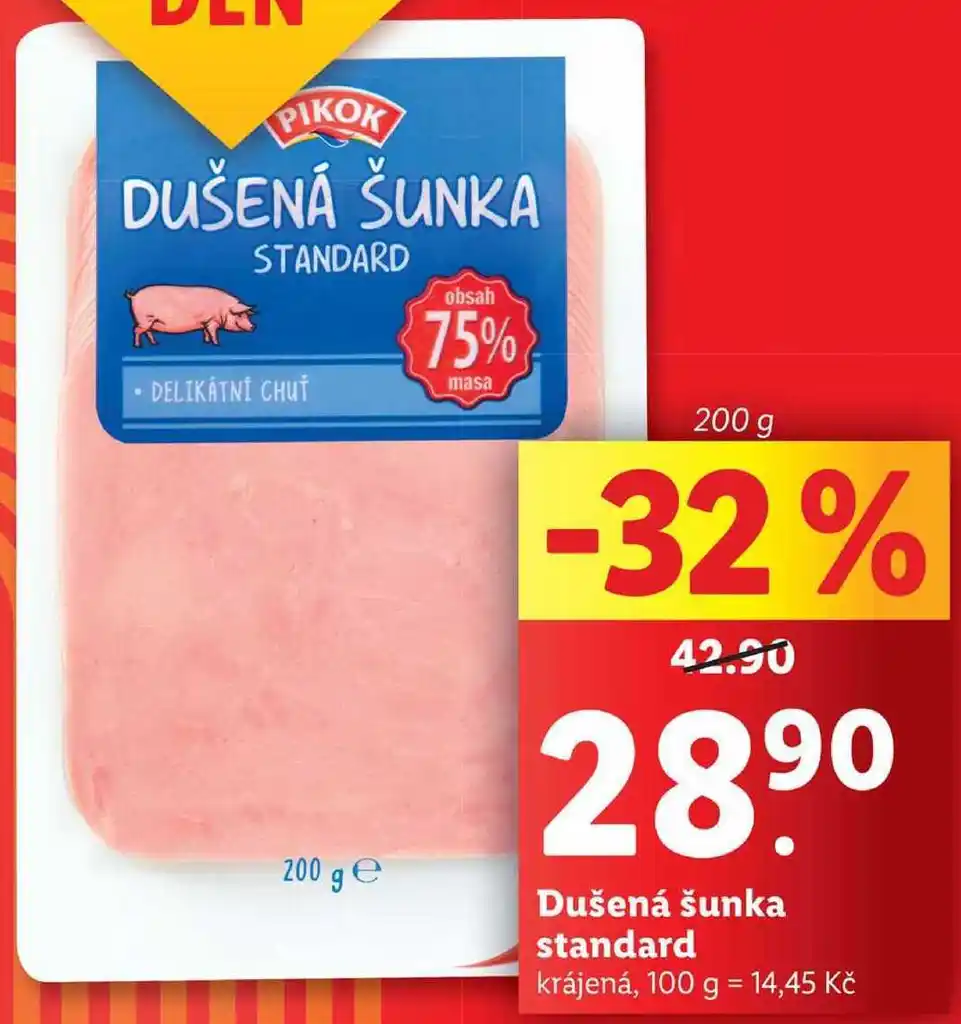 Dušená šunka standard, 200 g nabídky v Lidl