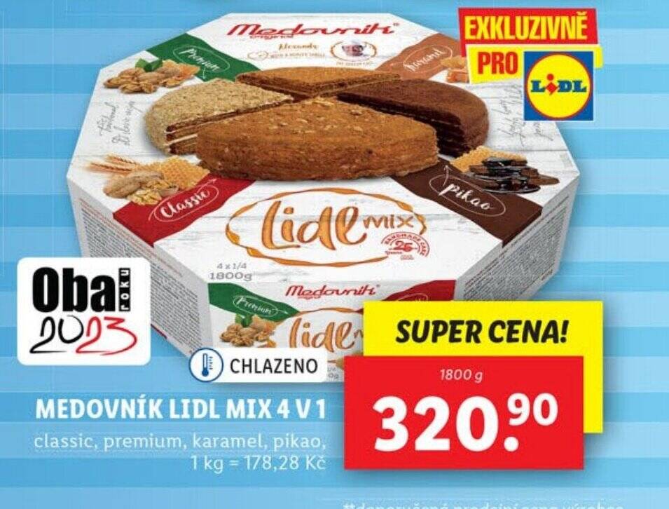 MEDOVNÍK LIDL MIX 4 V 1 nabídky v Lidl