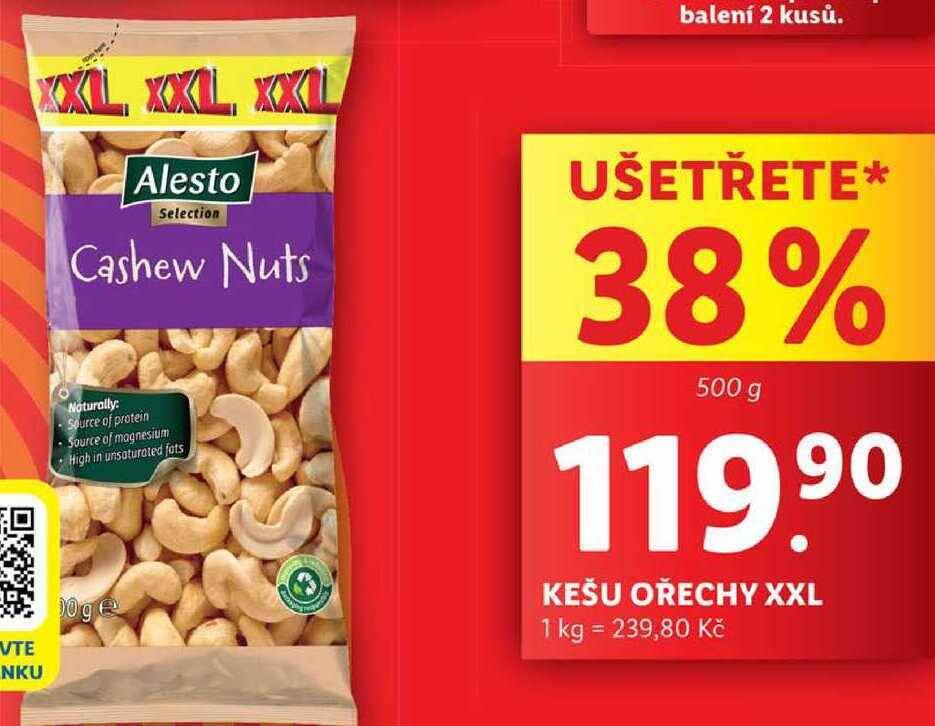 Kešu ořechy xxl, 500 g nabídky v Lidl