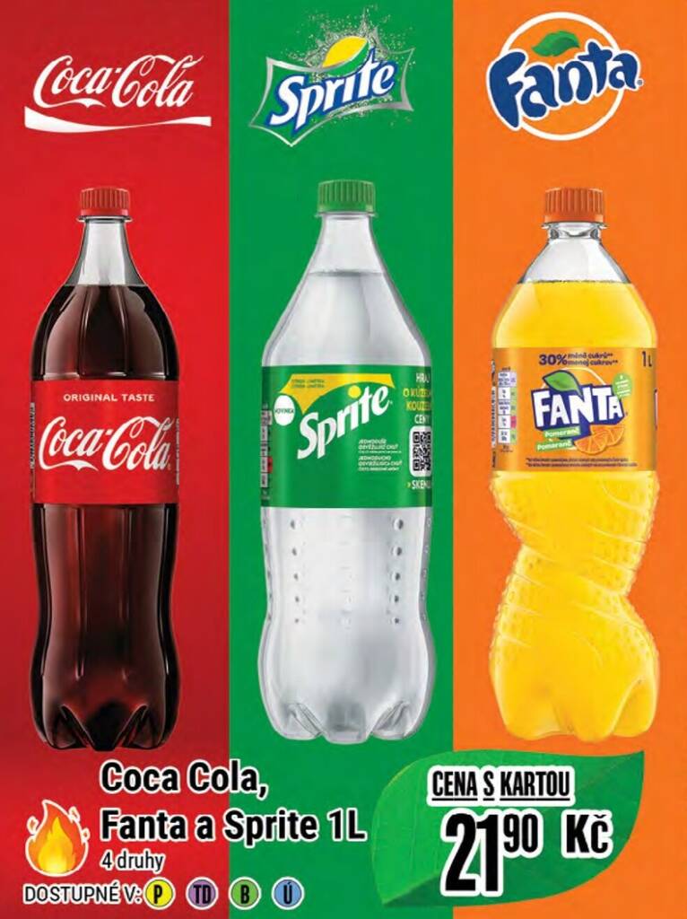 Coca Cola, Fanta a Sprite 1L nabídky v Tamda Foods