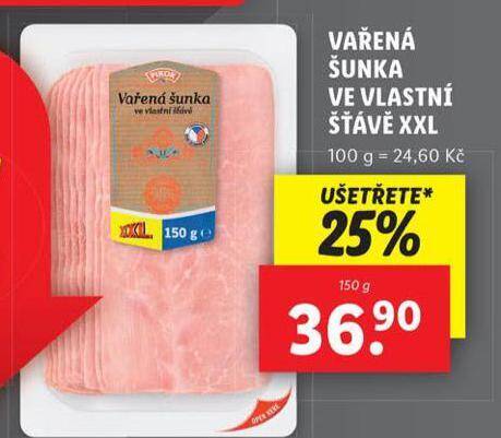 Šunka vařená ve vlastní šťávě nabídky v Lidl