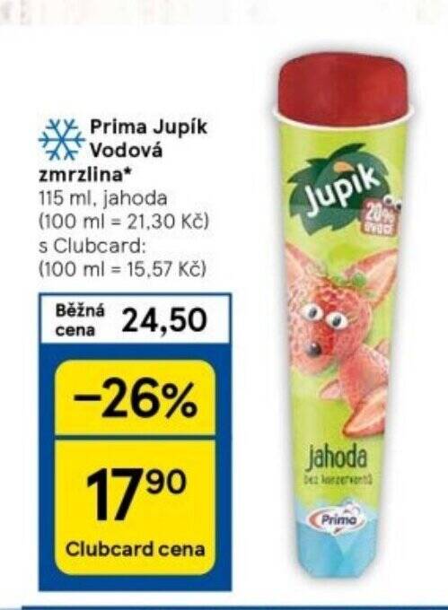 Prima Jupík Vodová zmrzlina nabídky v Tesco