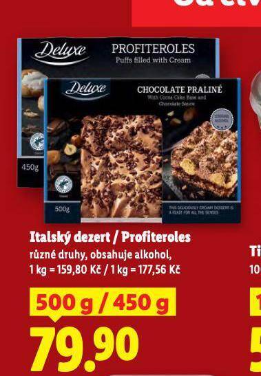 Profiteroles nabídka v Lidl