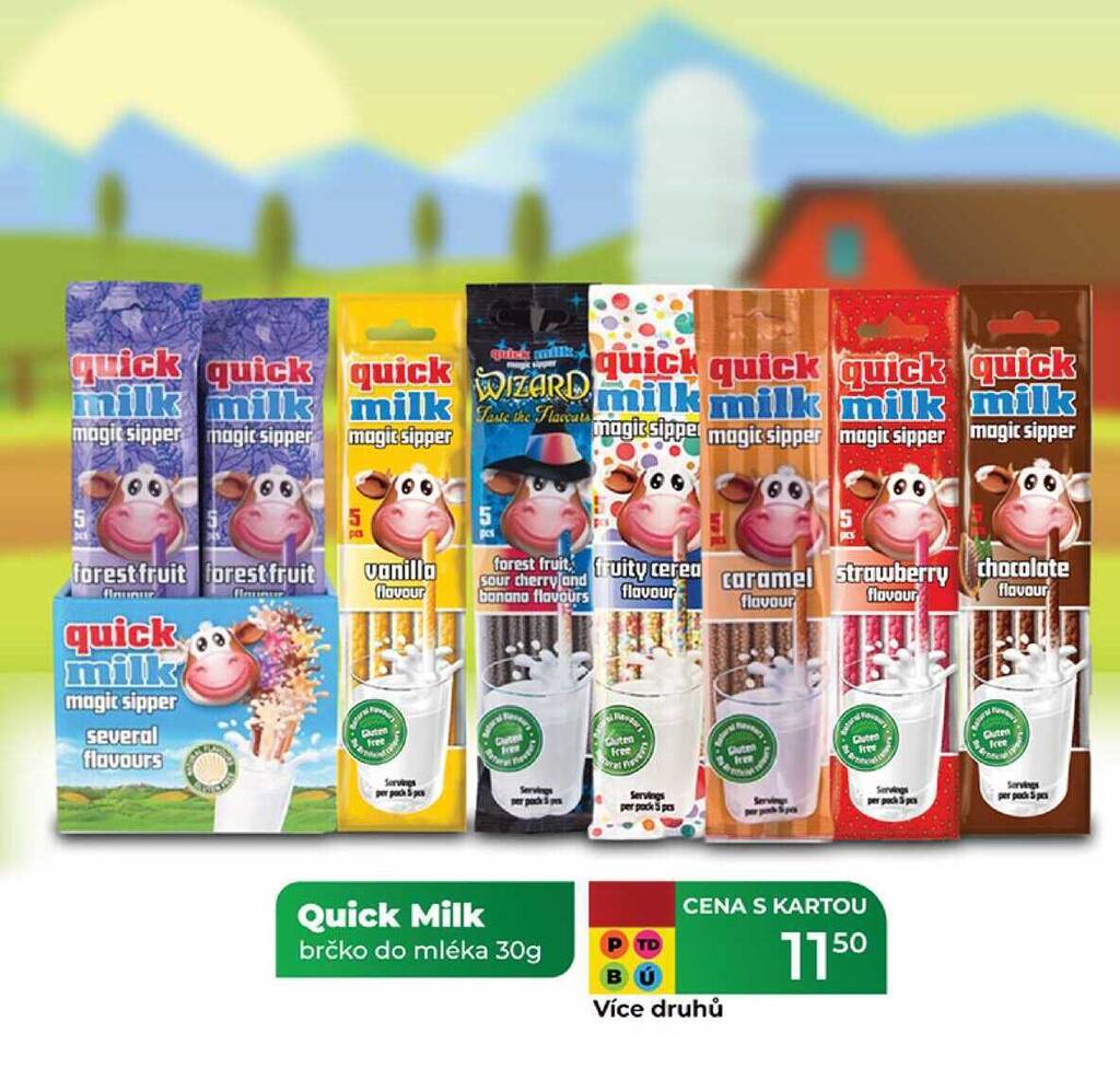 Quick Milk brčko do mléka -30g nabídka v Tamda Foods