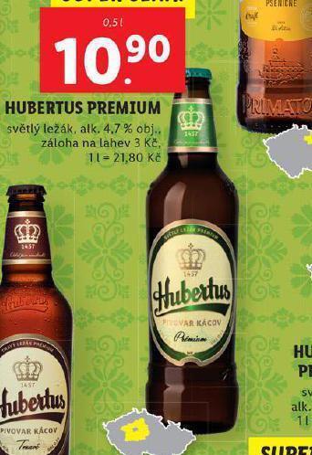 Pivo hubertus premium nabídky v Lidl