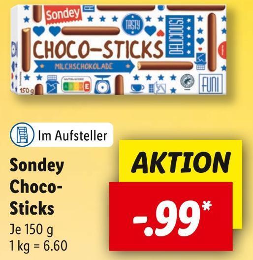 Sondey choco-sticks Angebot bei Lidl