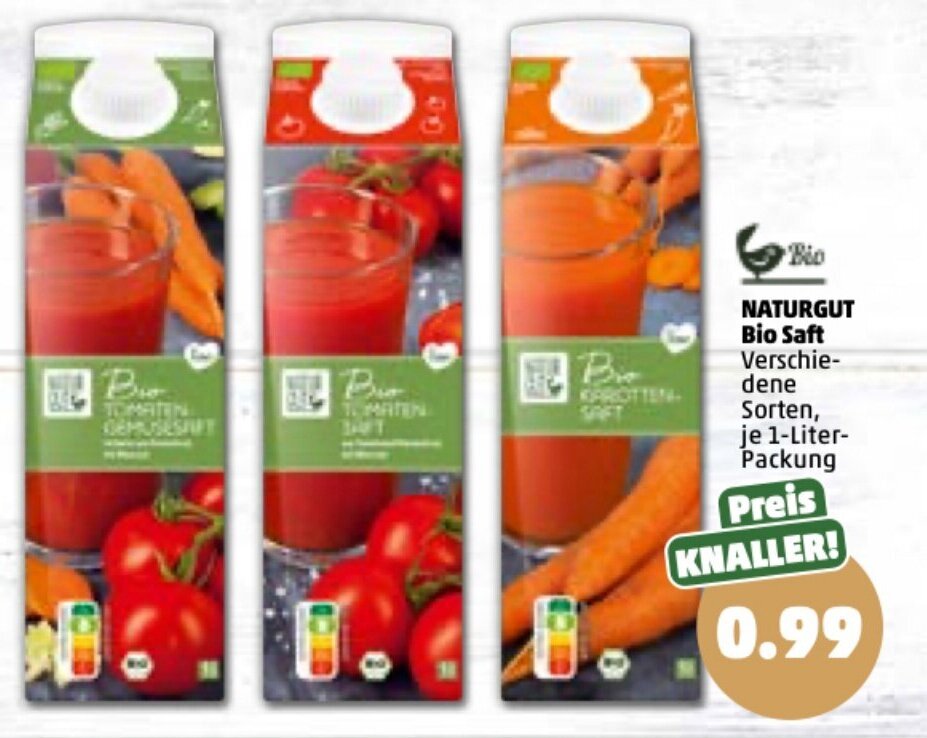 Naturgut Bio Saft 1 Liter Packung Angebot bei PENNY