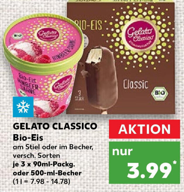 Gelato Classico Bio-Eis 3*90ml/500ml Angebot bei Kaufland