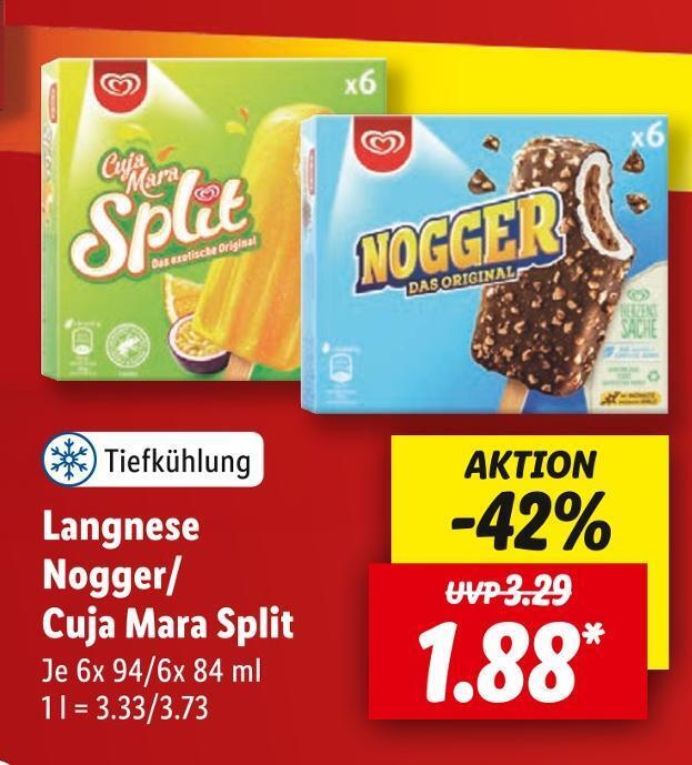 Langnese nogger/cuja mara split Angebot bei Lidl
