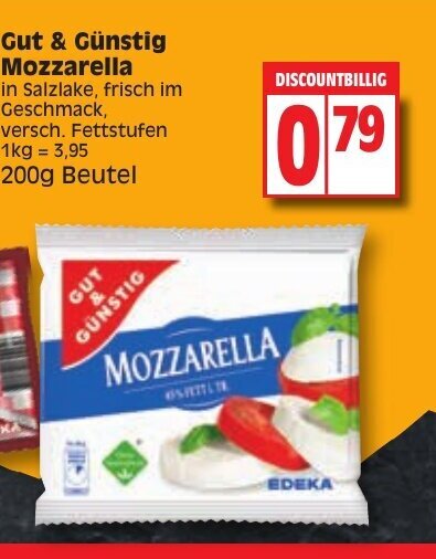Mozzarella 200g Angebot bei Edeka