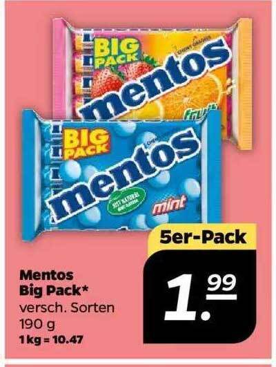 Mentos Big Pack Angebot bei NETTO