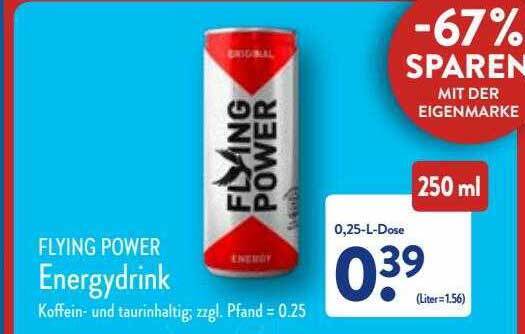 Flying Power Energy Drink Angebot bei Aldi Nord