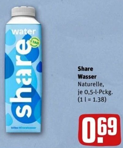 Share Wasser 0,5 L Pckg. Angebot bei REWE Center
