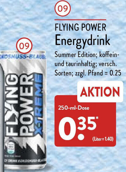 Flying Power Energydrink 250 ml Dose Angebot bei Aldi Nord