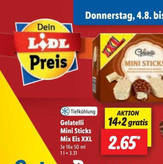 Gelatelli mini sticks mix eis xxl Angebot bei Lidl