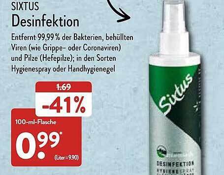 Sixtus desinfektion Angebot bei Aldi Nord