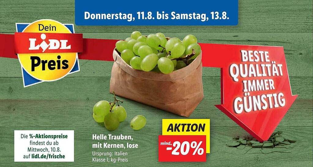 Helle trauben, mit kernen, lose Angebot bei Lidl