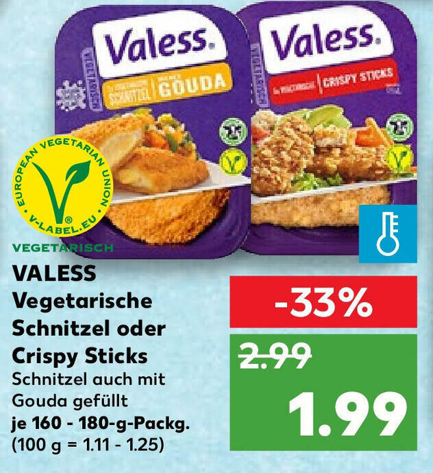 Valess Vegetarische Schnitzel oder Crispy Sticks 160-180g Angebot bei ...