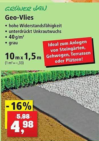 Geo-vlies grüner jan Angebot bei Thomas Philipps