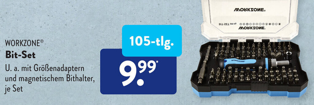 Workzone Bit Set 105-tlg. Angebot bei Aldi Süd