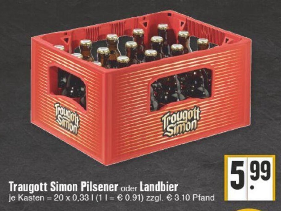 Traugott Simon Pilsener o. Landbier 20*330ml Angebot bei Edeka