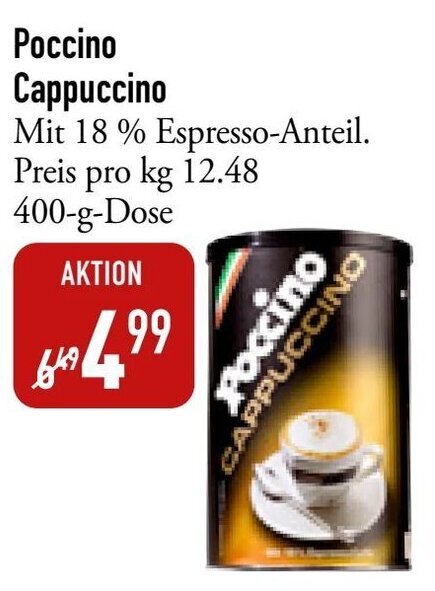Poccino Cappuccino 400 g Dose Angebot bei Galeria Markthalle