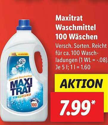 Maxitrat waschmittel 100 wäschen Angebot bei Lidl