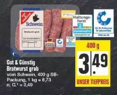 Gut & günstig bratwurst grob Angebot bei Edeka