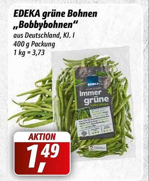Edeka grüne bohnen „bobbybohnen” Angebot bei Simmel