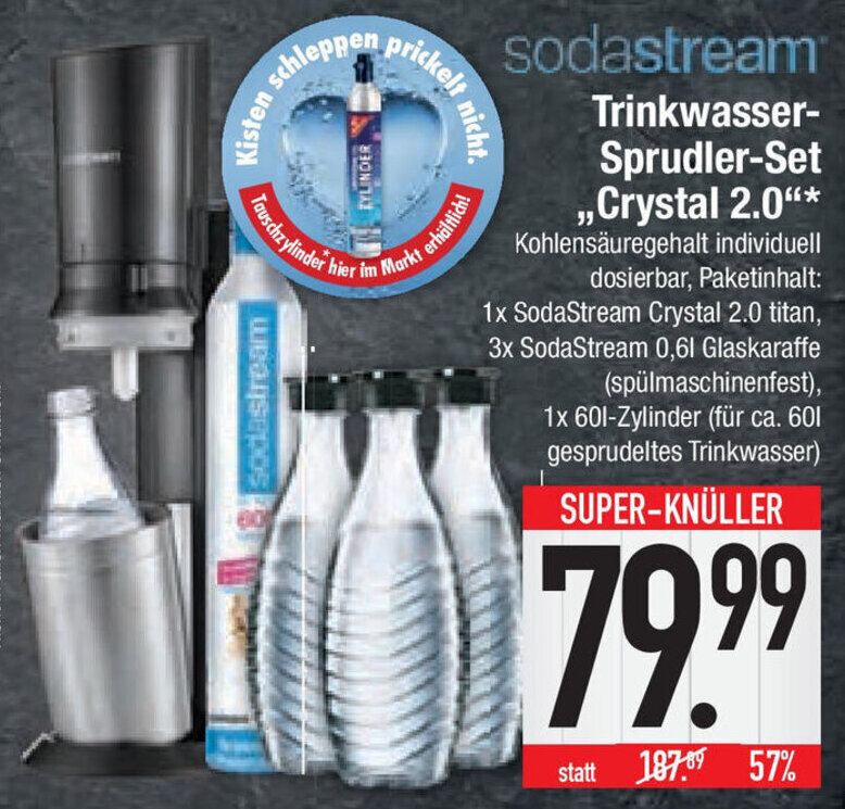 sodastream Trinkwasser Sprudler-Set ,,Crystal 2.0''* Angebot bei E-Center