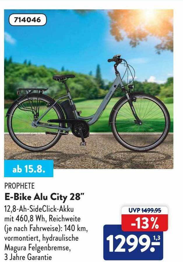 E-bike alu city 28 Angebot bei Aldi Süd