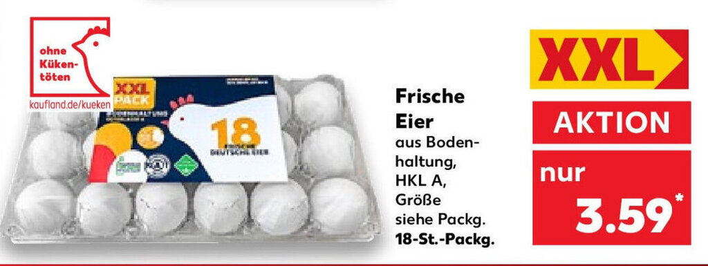 Frische Eier 18 St. Packg. Angebot bei Kaufland