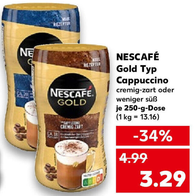 Nescafé Gold Typ Cappuccino 250 g Dose Angebot bei Kaufland