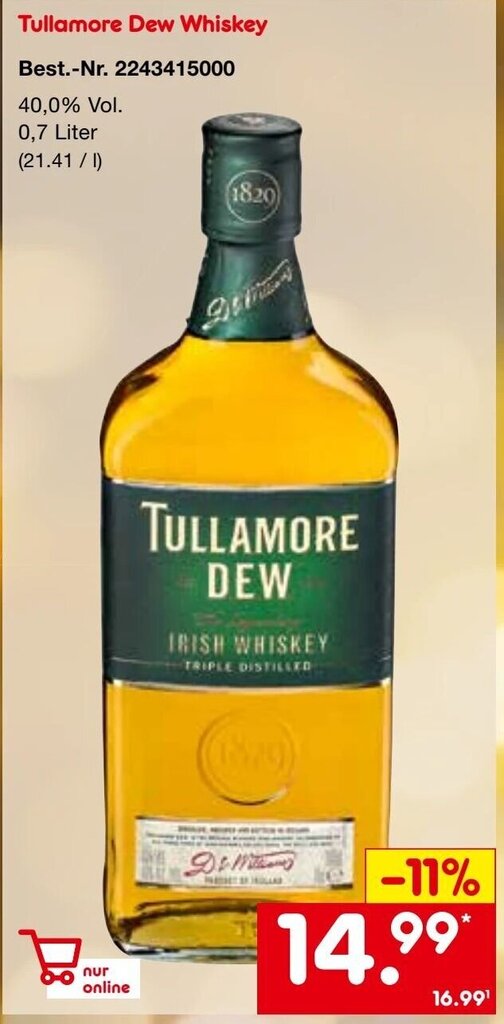 Tullamore Dew Whiskey 700 ml Angebot bei Netto Marken-Discount