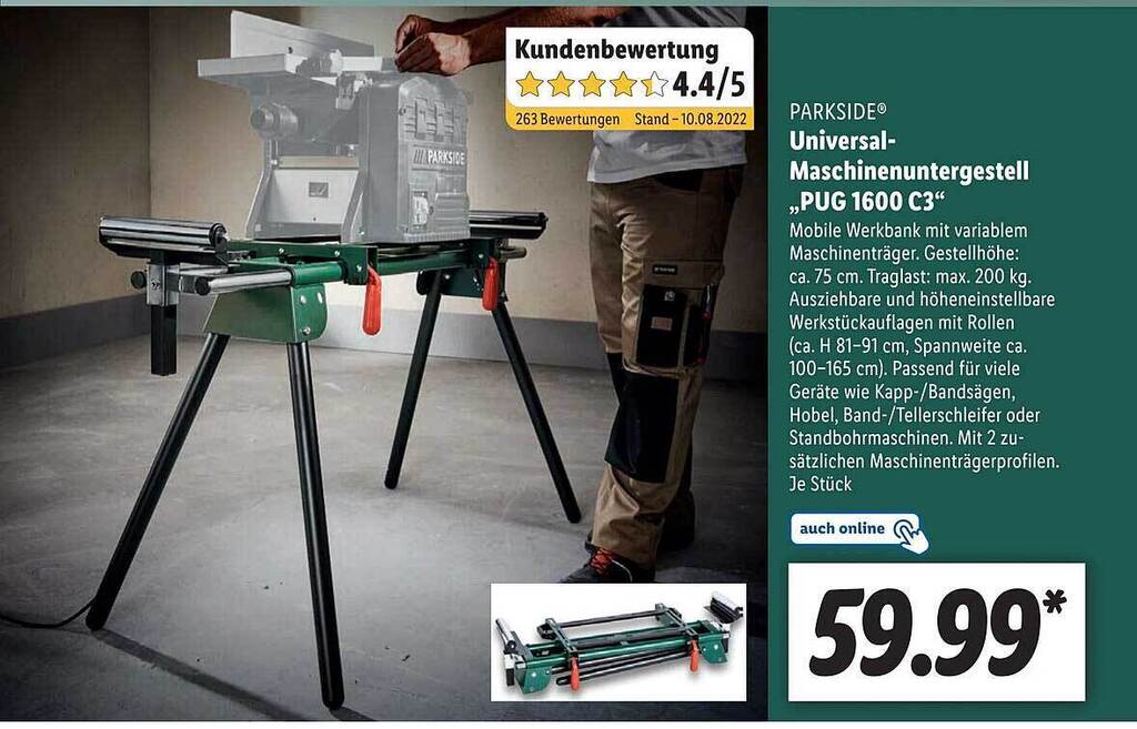 Parkside universal-maschinenuntergestell pug1600c3 Angebot bei Lidl