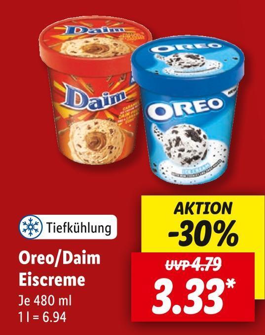 Oreo/daim eiscreme Angebot bei Lidl