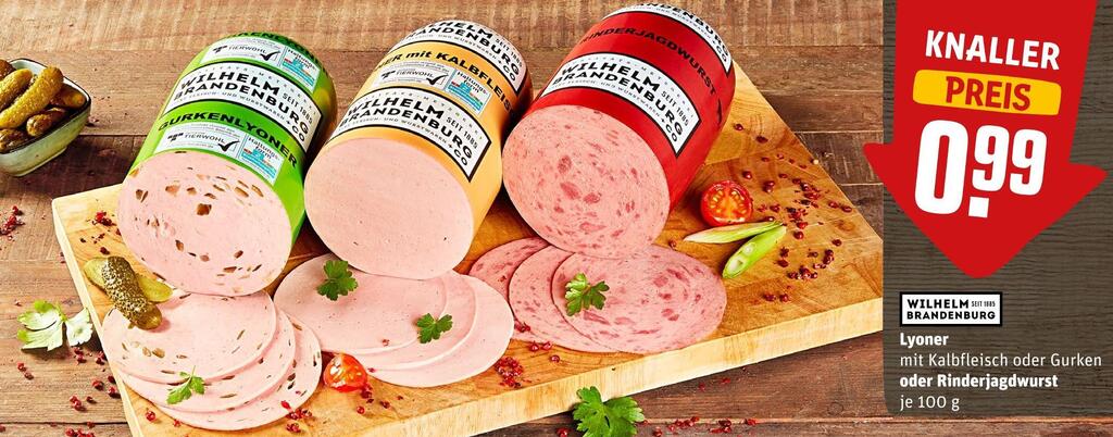 Wilhelm brandenburg lyoner oder rinderjagdwurst Angebot bei REWE