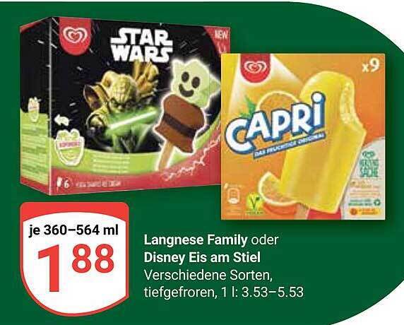 Langnese family oder disney eis am stiel stars wars & capri Angebot bei ...